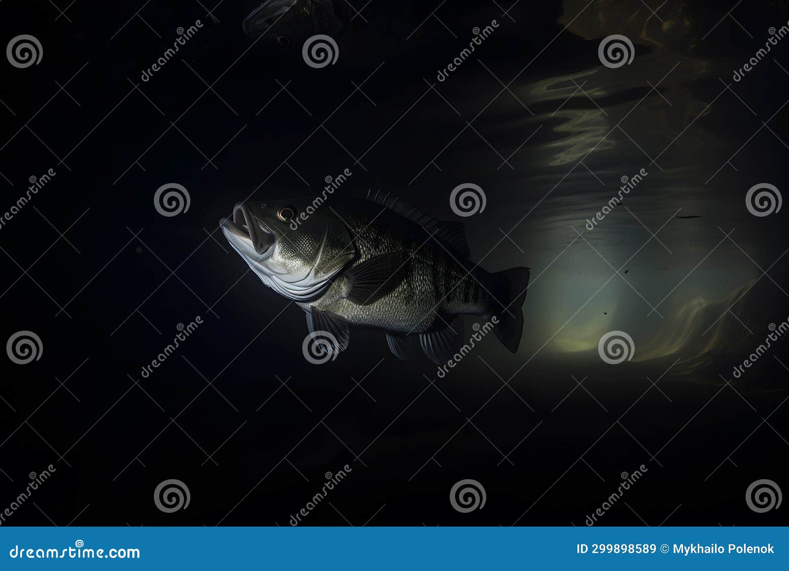 Big Largemouth Bass Fish. Neural Network AI Generated Stock Image ...