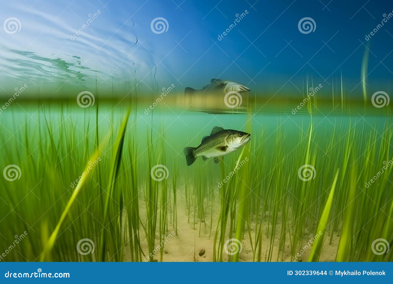 Big Largemouth Bass Fish. Neural Network AI Generated Stock ...