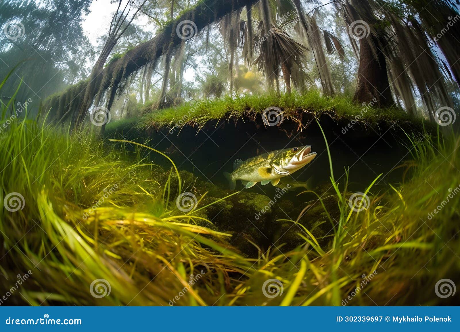 Big Largemouth Bass Fish. Neural Network AI Generated Stock ...