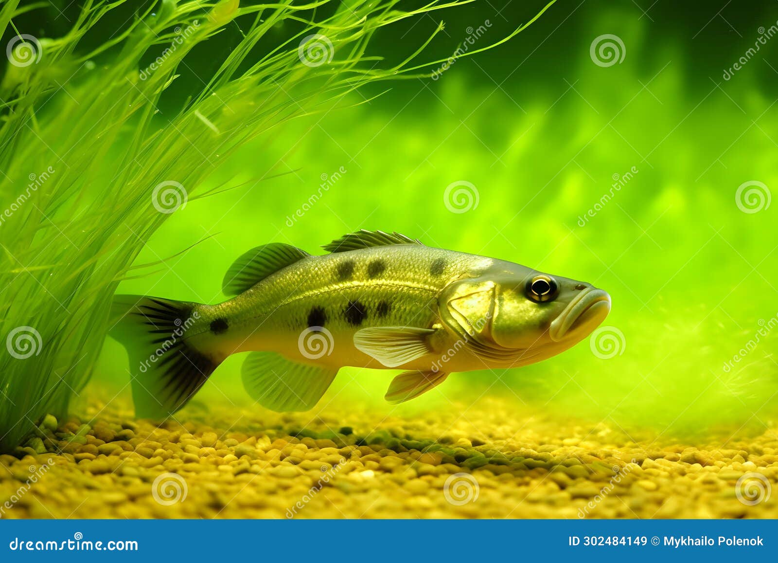 Big Largemouth Bass Fish. Neural Network AI Generated Stock Image ...