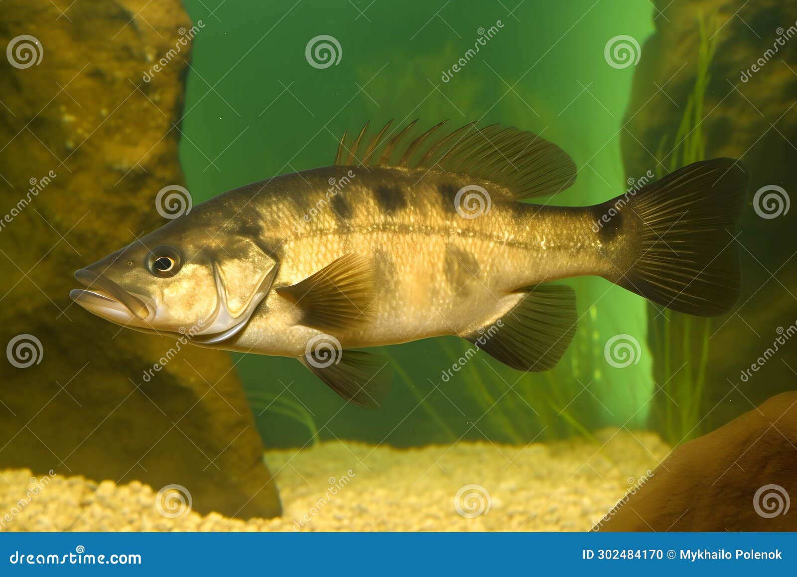 Big Largemouth Bass Fish. Neural Network AI Generated Stock Photo ...