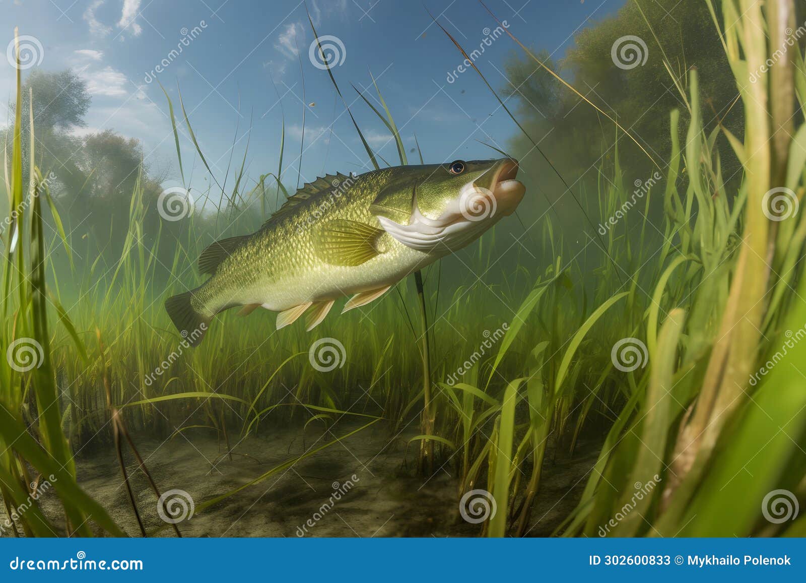 Big Largemouth Bass Fish. Neural Network AI Generated Stock Image ...