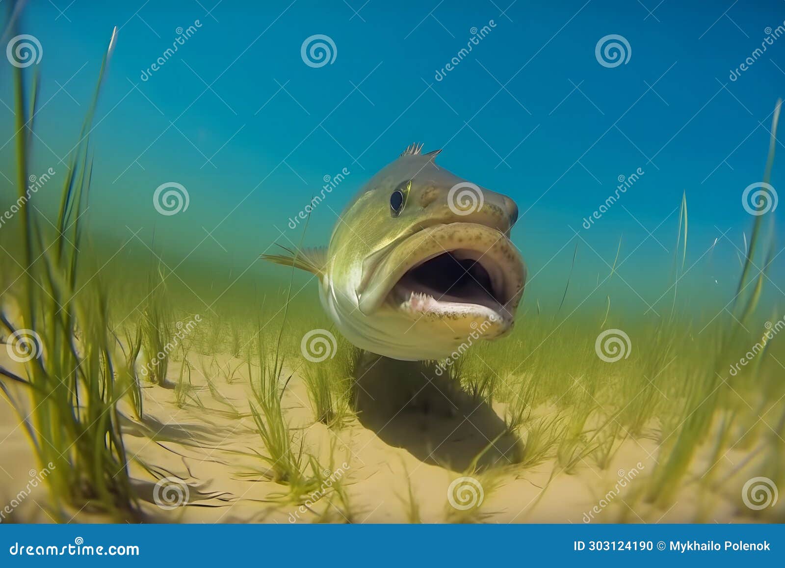 Big Largemouth Bass Fish. Neural Network AI Generated Stock Photo ...
