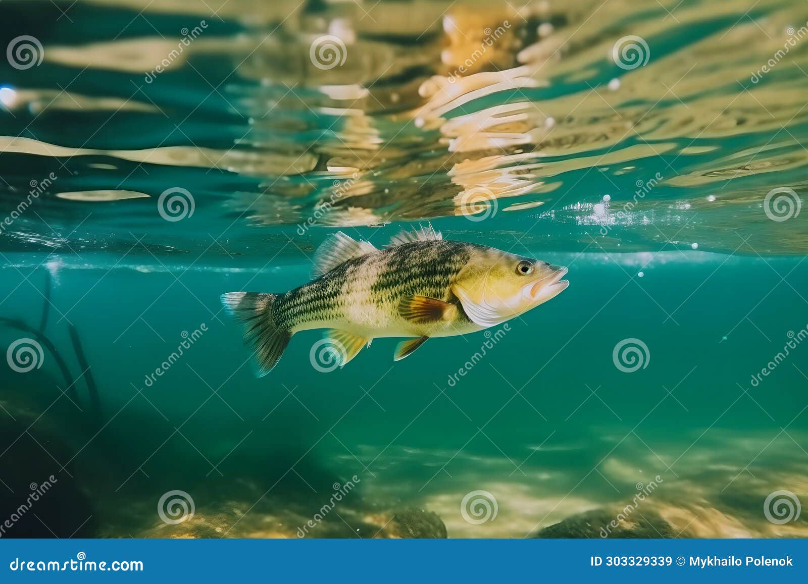 Big Largemouth Bass Fish. Neural Network AI Generated Stock Image ...