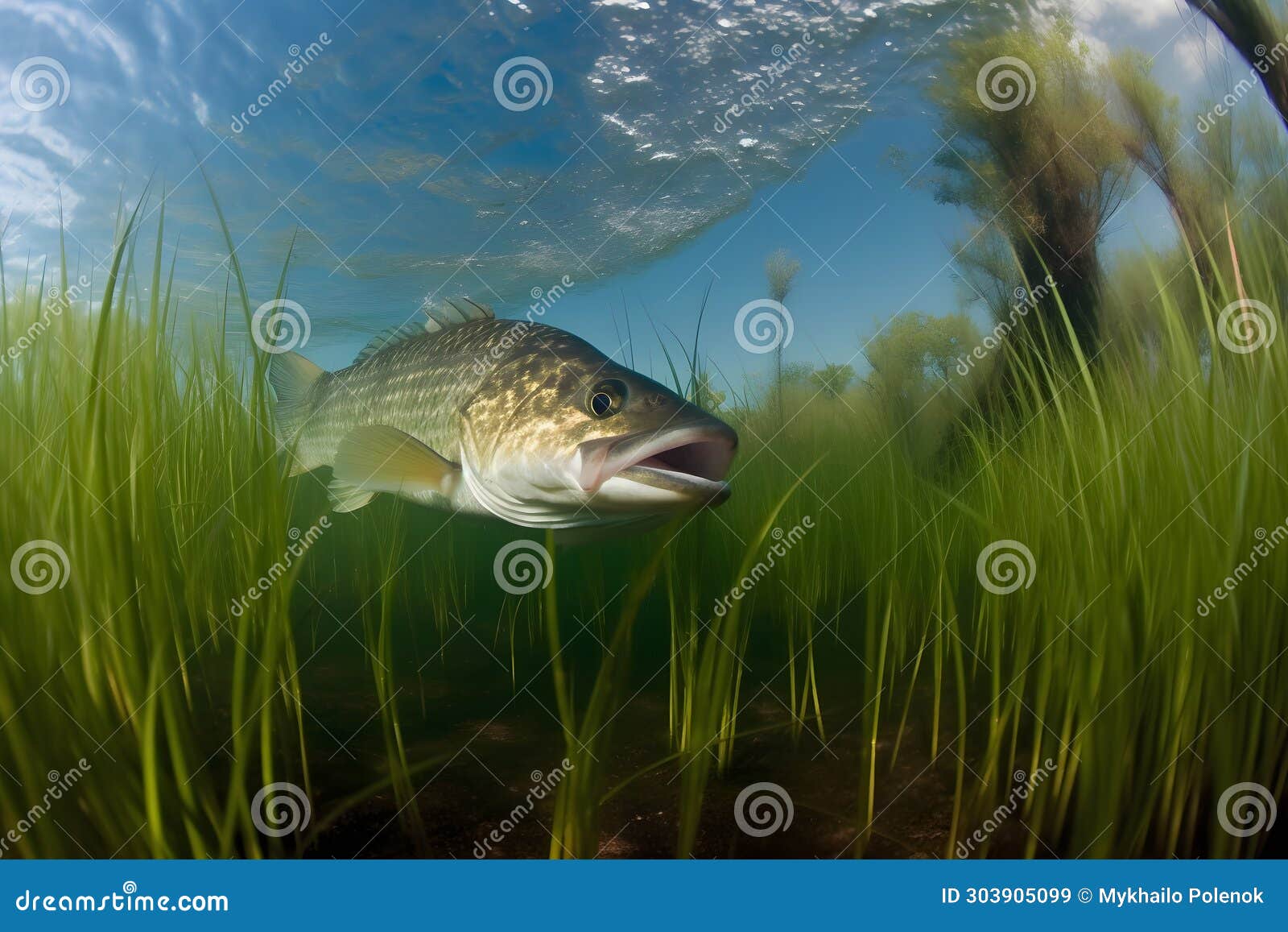 Big Largemouth Bass Fish. Neural Network AI Generated Stock Image ...