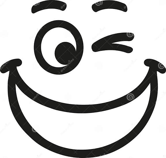 Big Laughing Smiley with Eyebrows Stock Vector - Illustration of ...