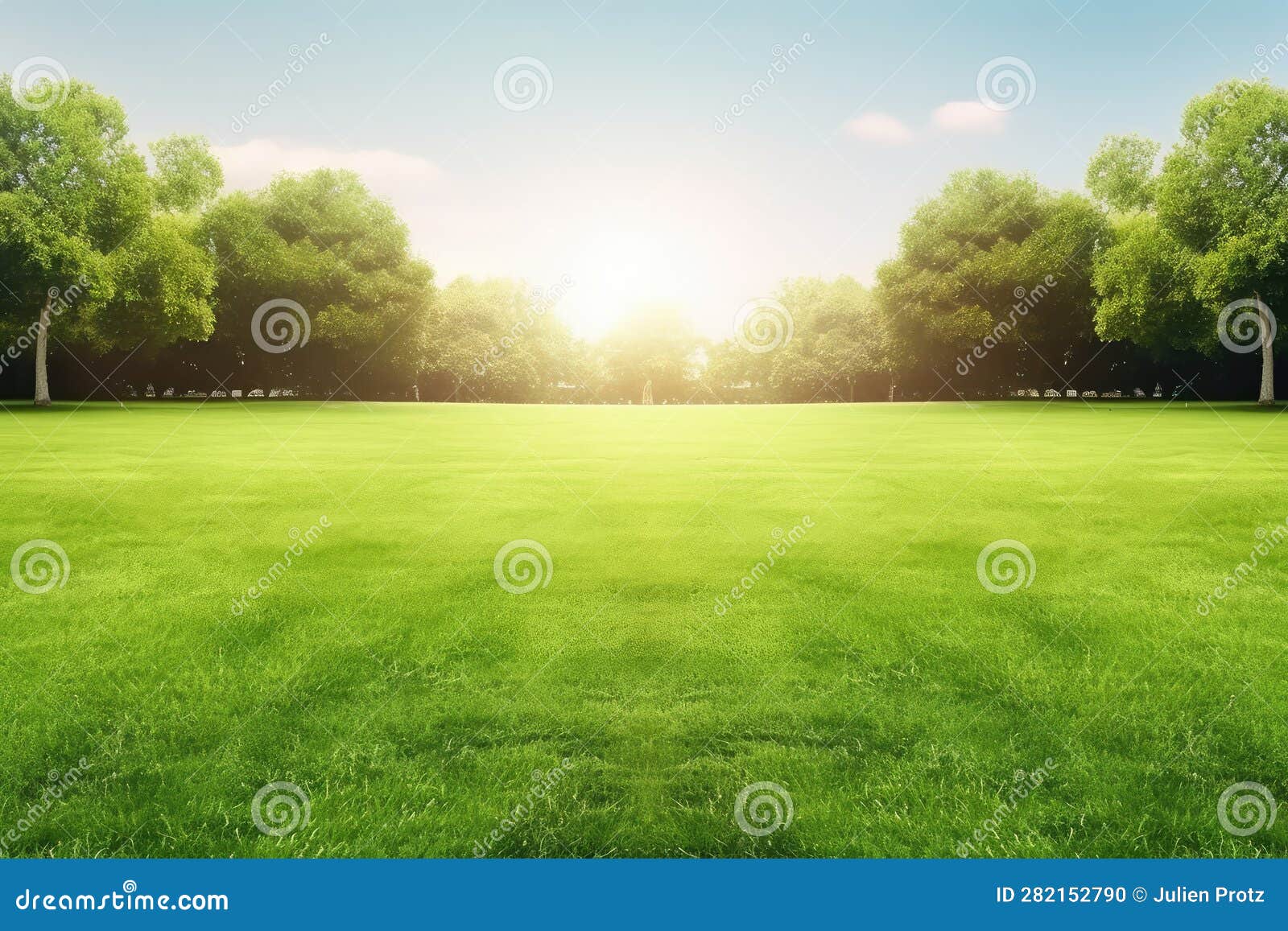 Big Lawn Background with Trees, AI Stock Illustration - Illustration of ...