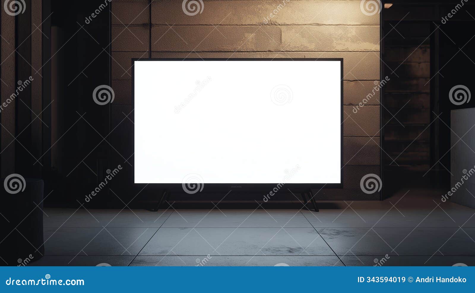 Big LED TV with White Light Background Stock Illustration ...