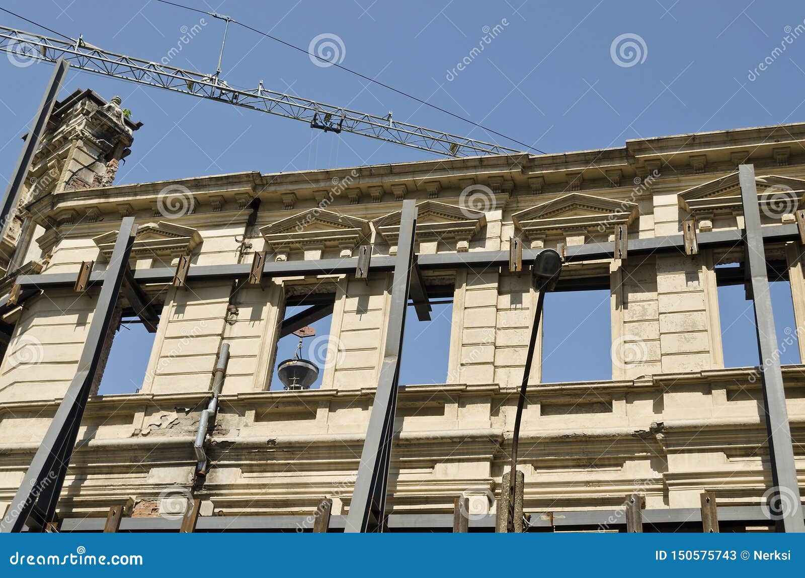 Big Lifting Crane in the Construction Area Stock Image - Image of ...