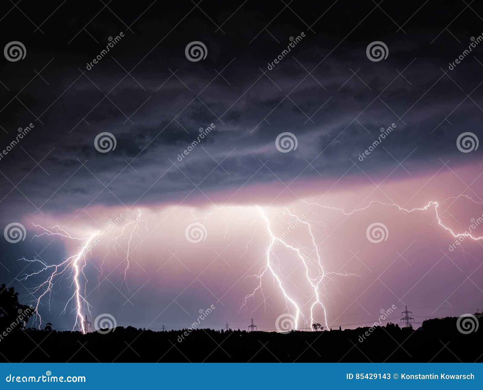 Big Lightning stock image. Image of night, danger, stormy - 85429143