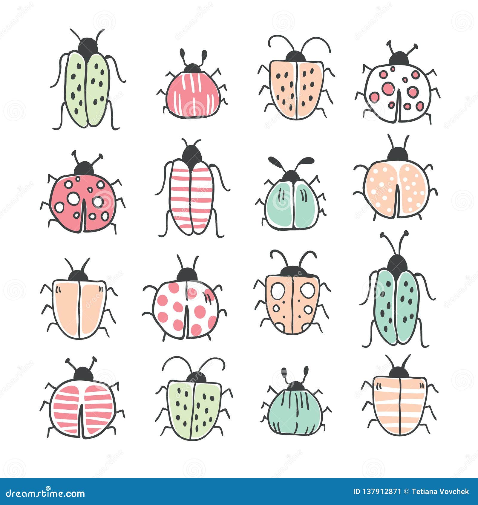 Big Outline Hand Drawn Doodle Set - Insects, Bugs Stock Vector ... Big Outline Hand Drawn Doodle Set - Insects, Bugs Stock Vector ...