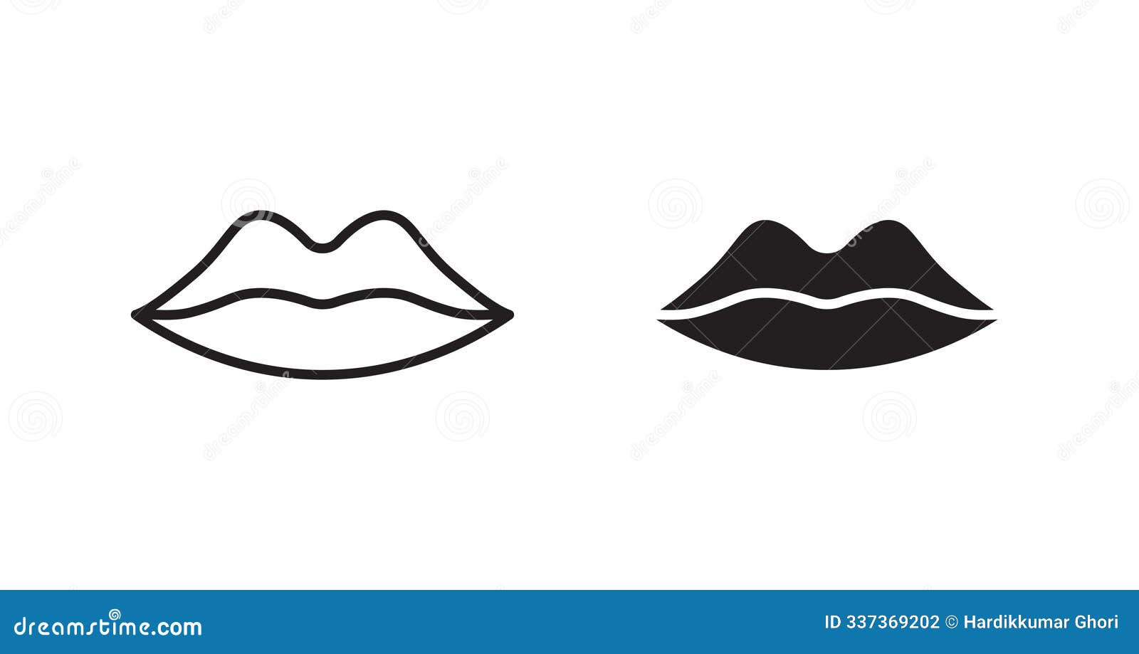 Big Lips Thin Line Vector Icon Set Stock Vector - Illustration of line ...