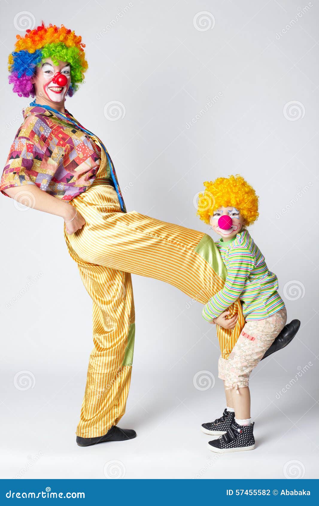 Big and Little Funny Clowns Photo Stock Photo - Image of costume ...