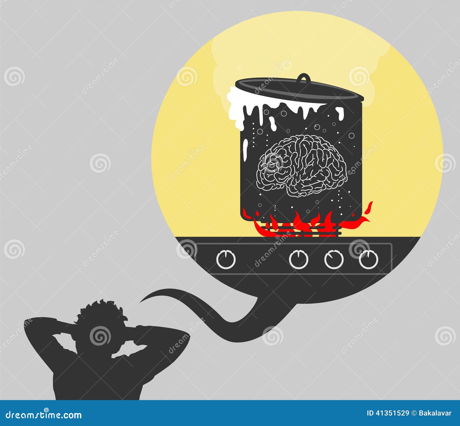 Big load on the brain stock vector. Illustration of silhouette - 41351529