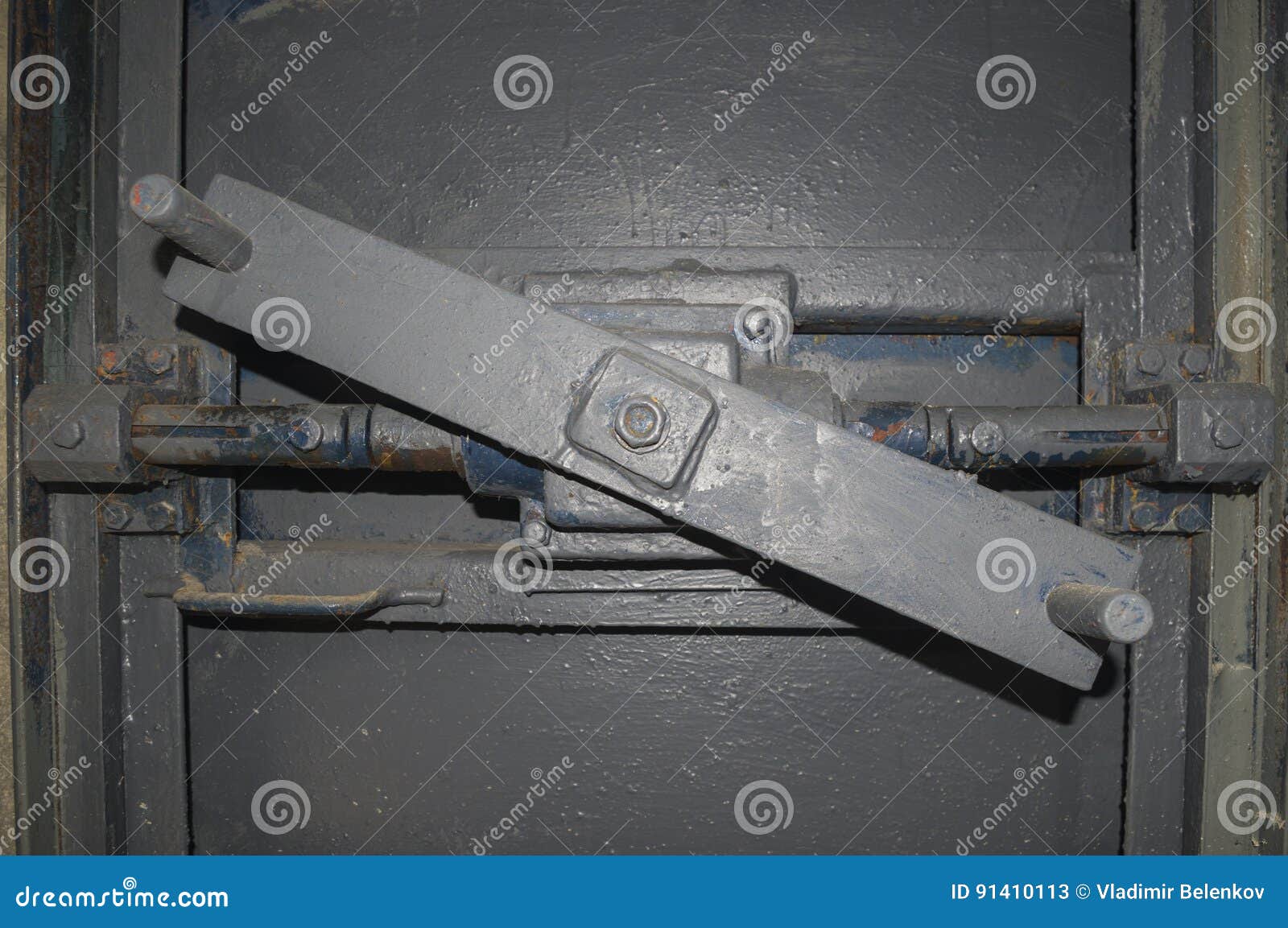 The Big Lock on a Bombproof Shelter Door Stock Image - Image of knob ...