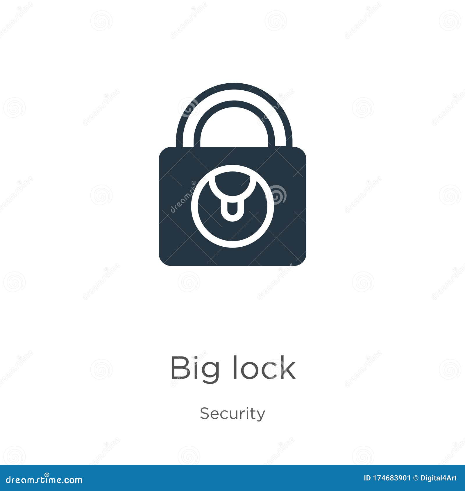 Big Lock Icon Vector. Trendy Flat Big Lock Icon from Security ...