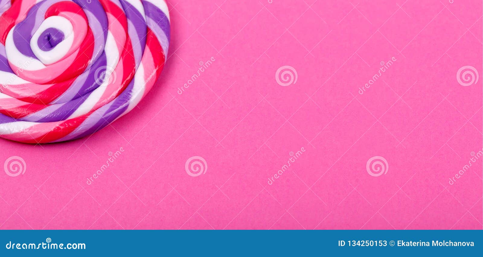 Big Lollipop on Solid Pink Background Stock Image - Image of banner ...