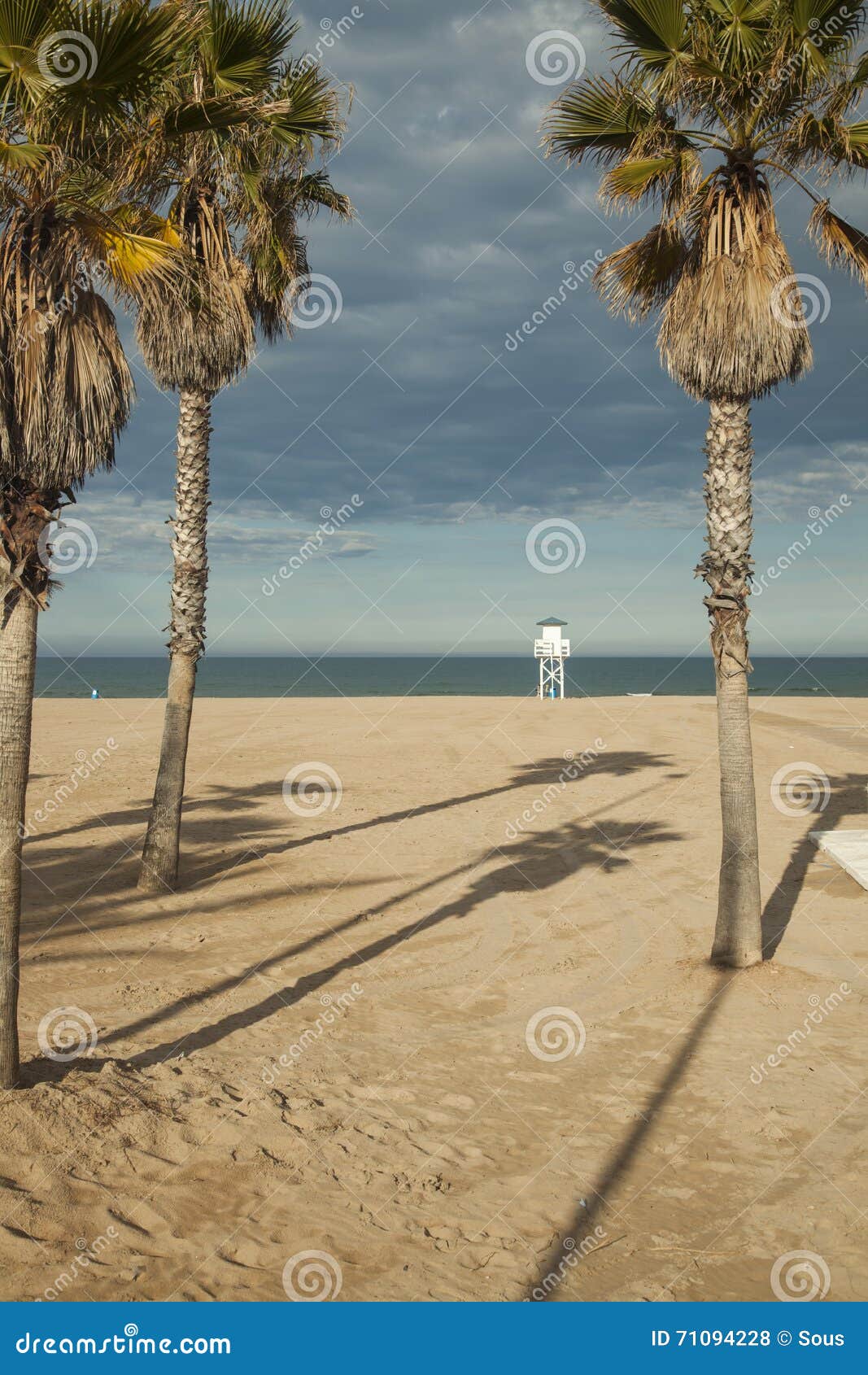 Big Long Shot of a Lifeguard Post in the Beach. Stock Photo - Image of ...