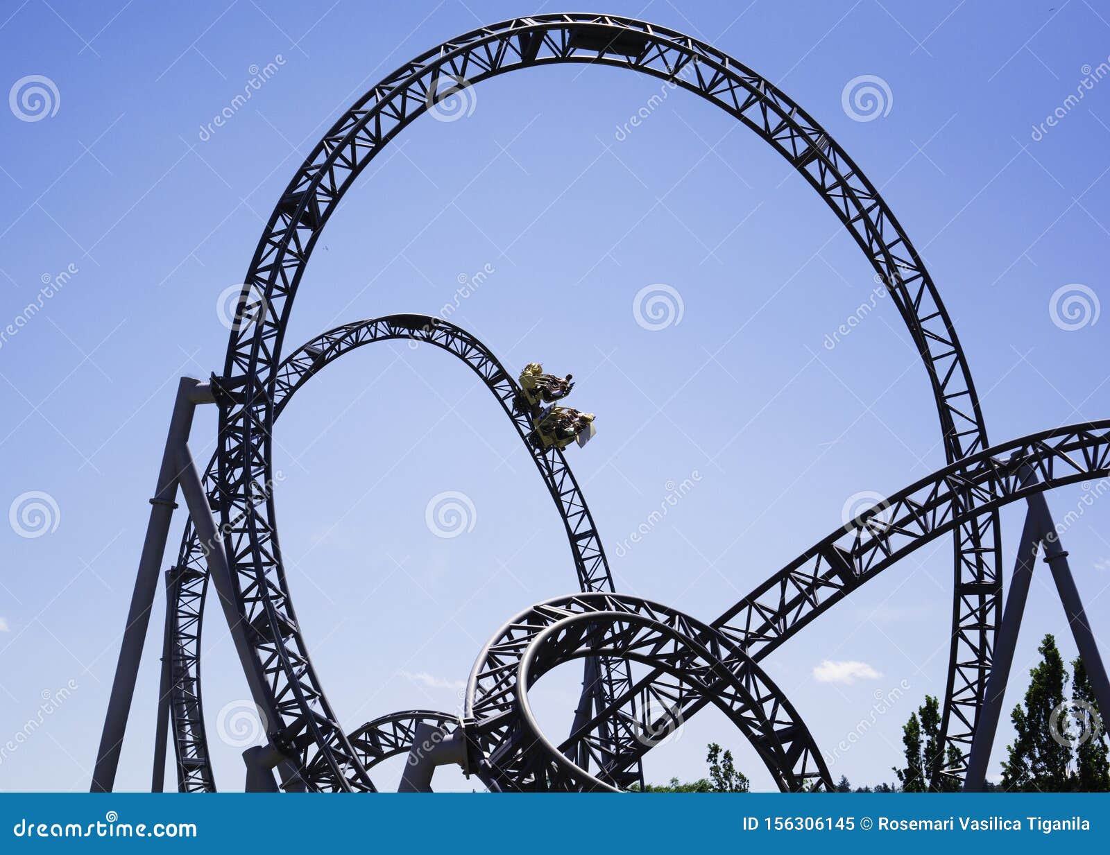 Big Loop on a Ride of a Giant Roller Coaster Editorial Image - Image of ...