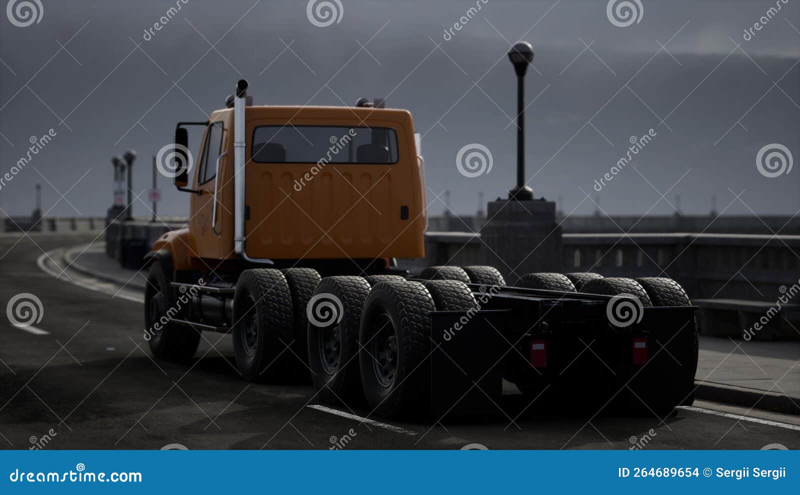 Big Lorry Truck on the Bridge Stock Photo - Image of lorry, america ...