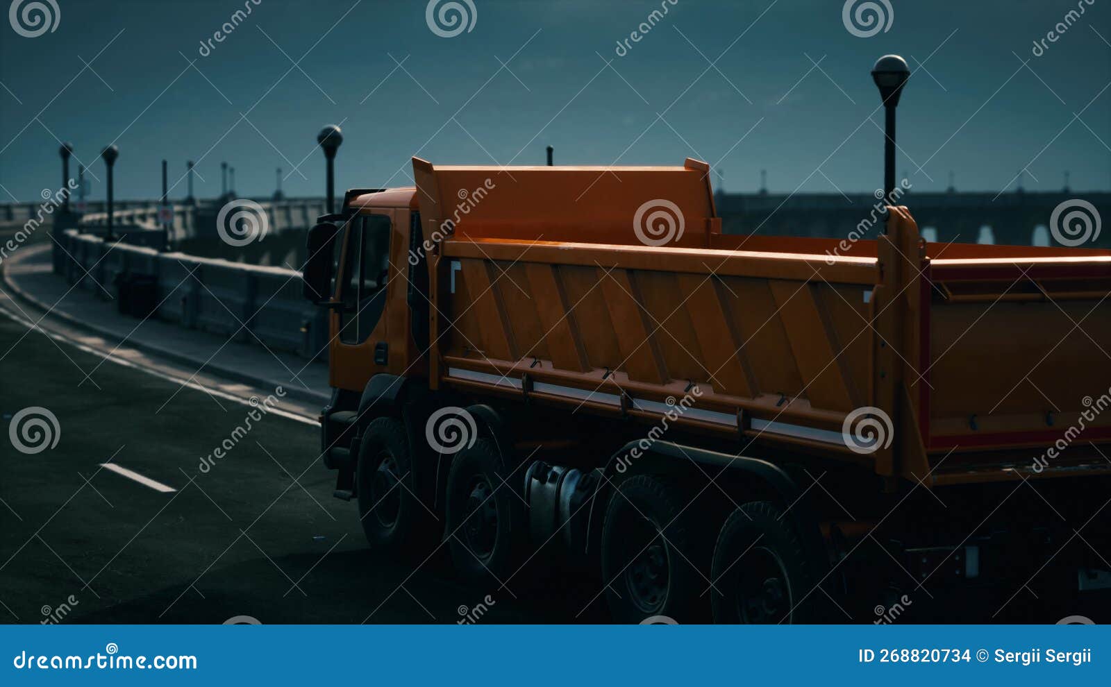 Big Lorry Truck on the Bridge Stock Illustration - Illustration of ...