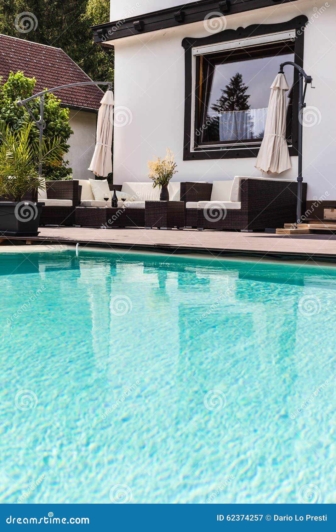 Big luxury pool lounge stock image. Image of home, bright - 62374257