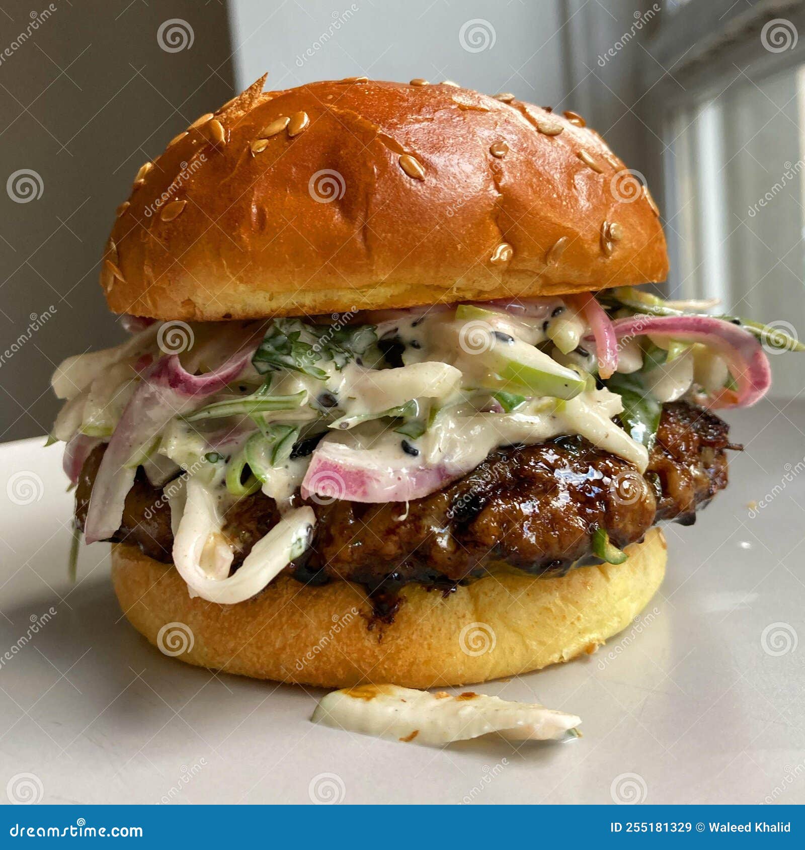 Big Mac Beef Burger with Salad. Stock Image - Image of veggieburger ...