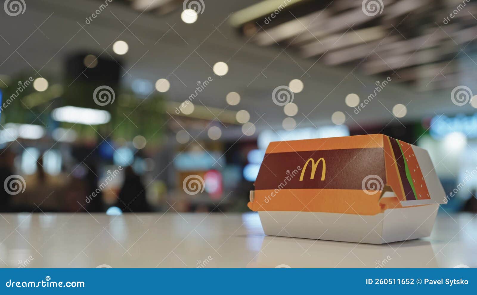 Big Mac Box with McDonald`s Logo on Table. Minsk, Belarus, 2022 Stock ...