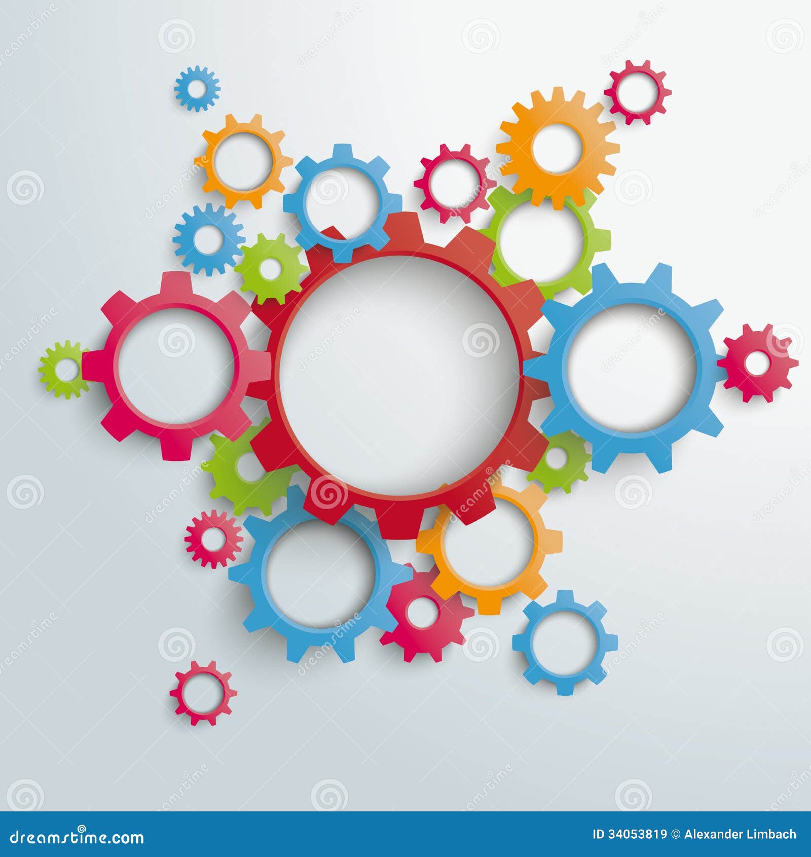 Big Machine Colored Gears PiAd Stock Vector - Illustration of ...