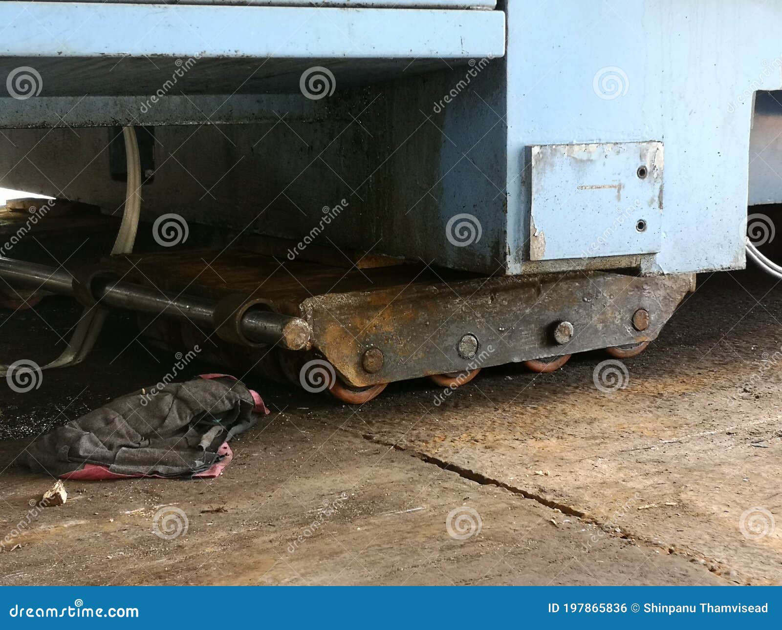 The Big Machine Moving Using Machine Roller in Factory. Maintenance ...