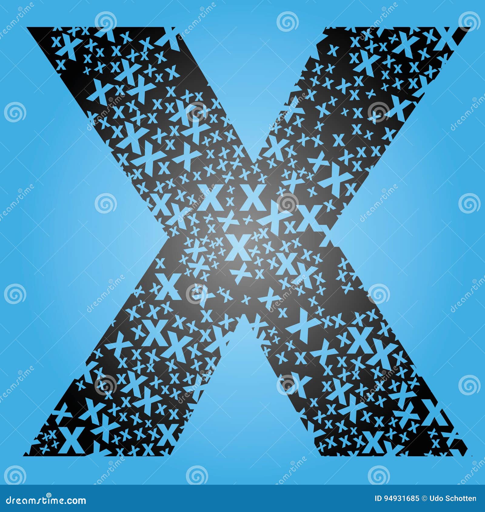 Big X made of many small X stock vector. Illustration of analysis ...