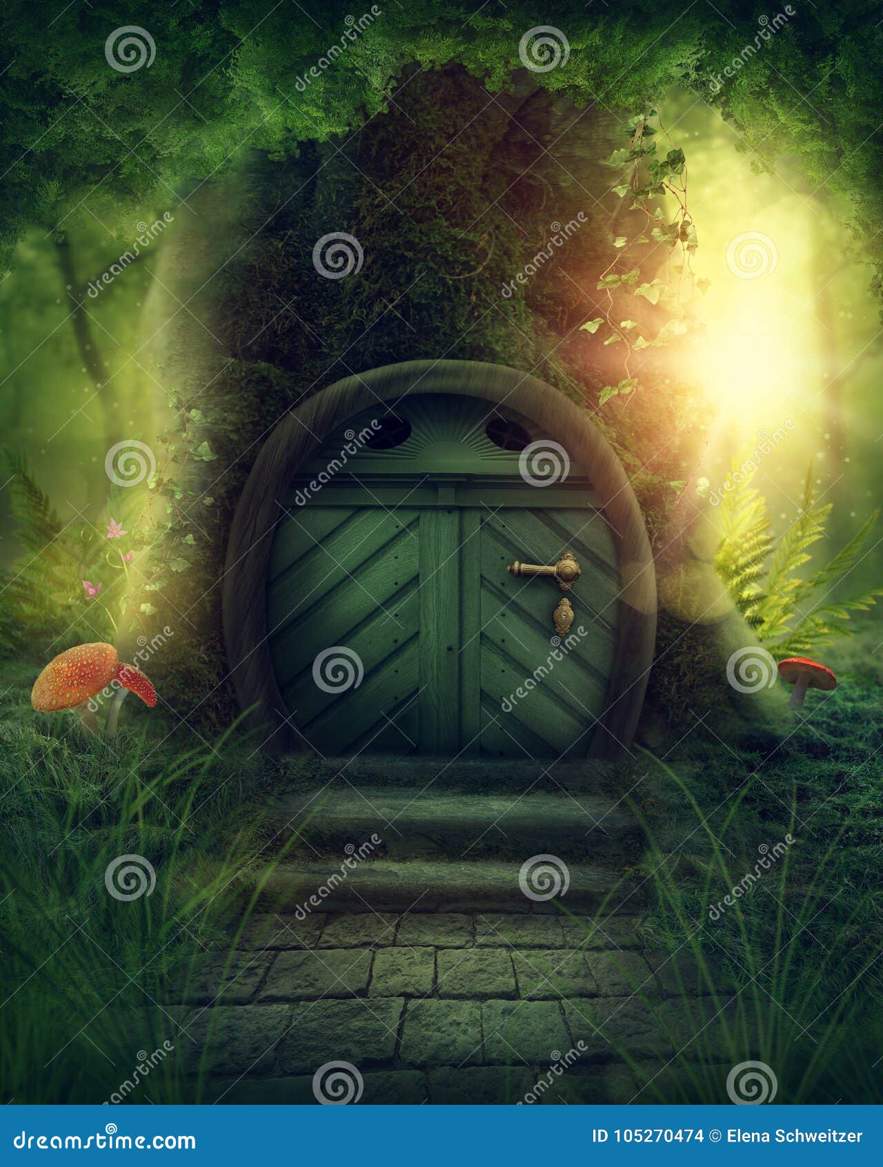 Big magic tree stock photo. Image of bright, fern, flowers - 105270474