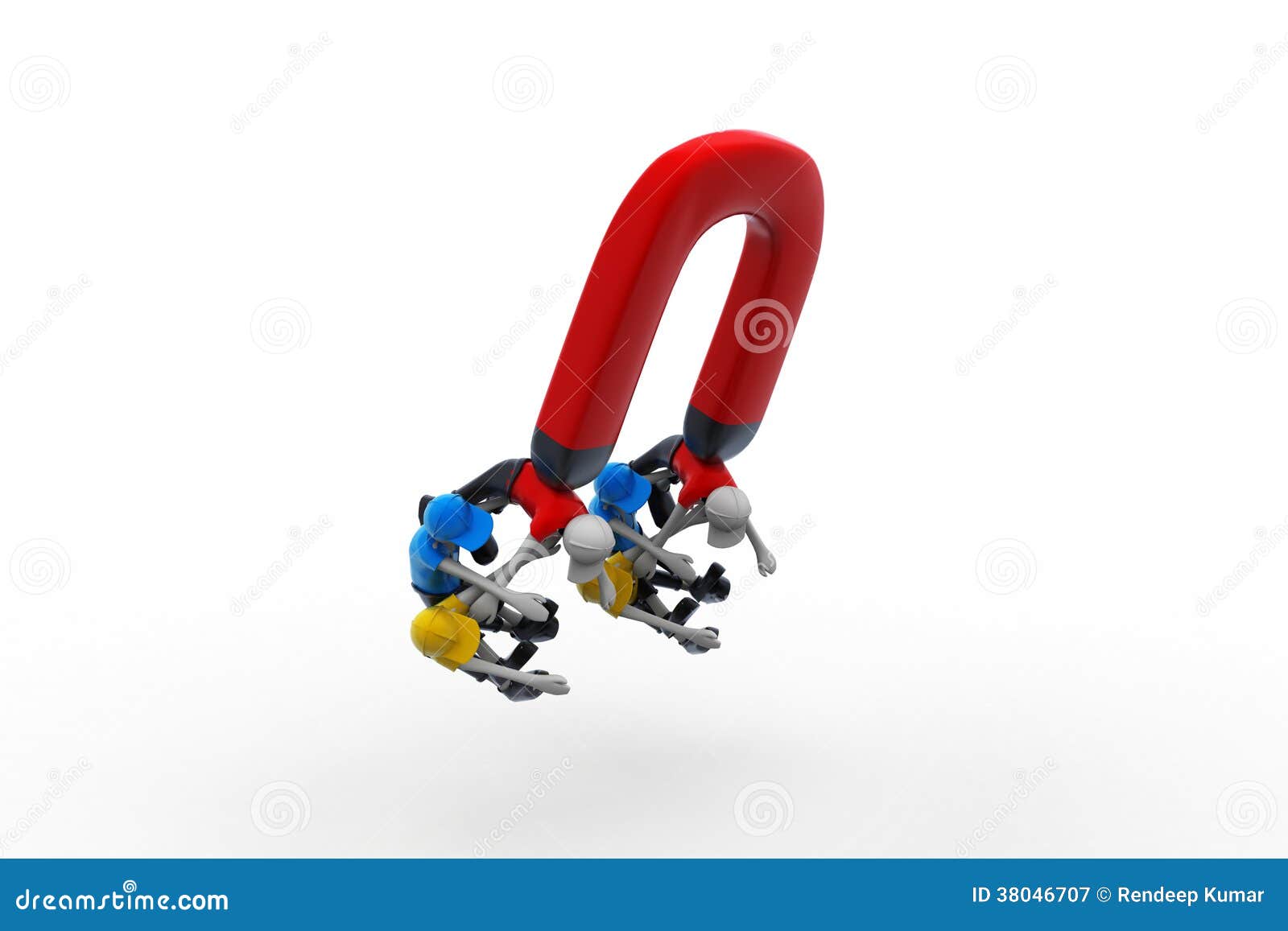 Big Magnet Attracting the People Stock Illustration - Illustration of ...