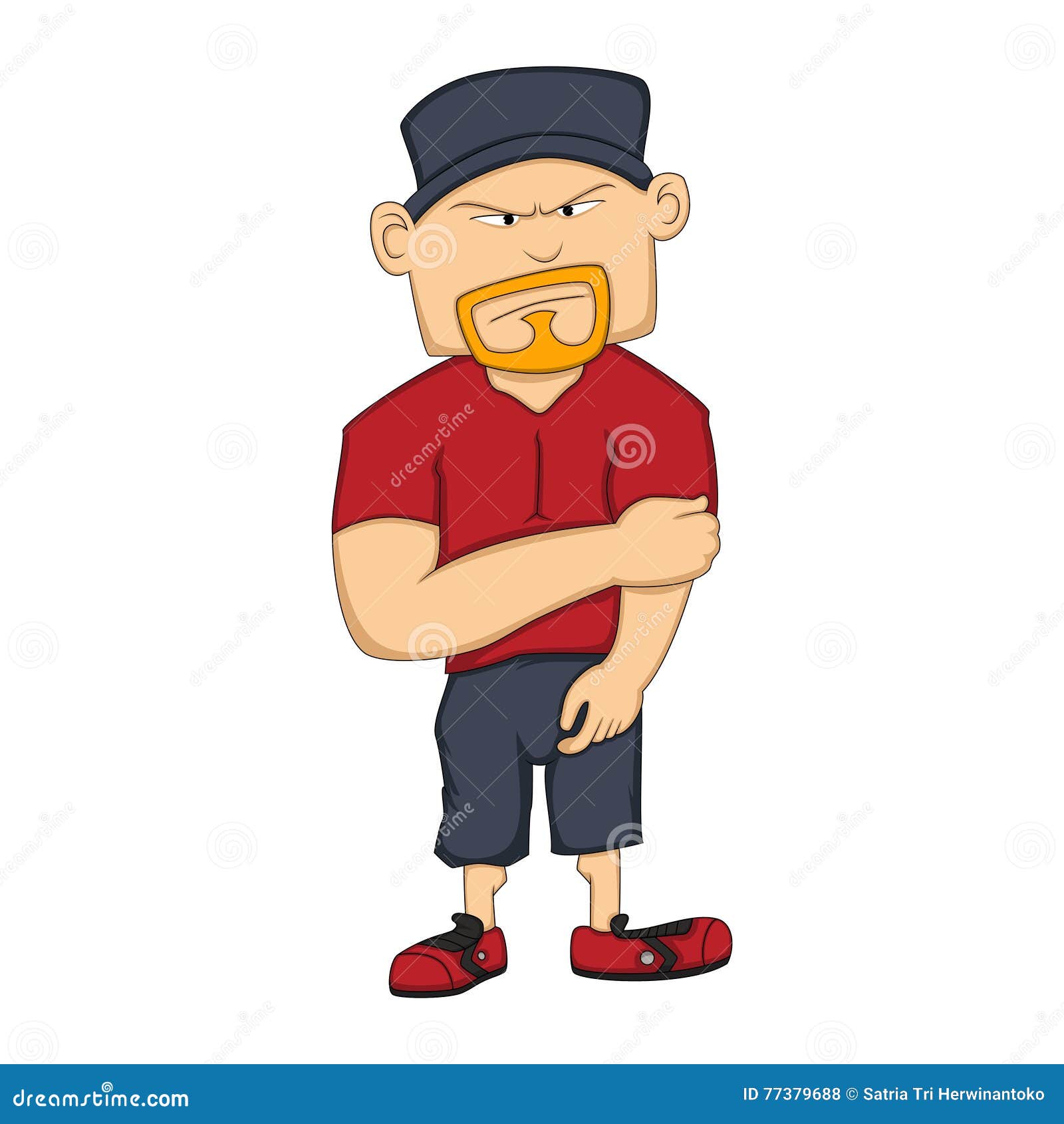 Big man cartoon stock vector. Illustration of power, guard - 77379688