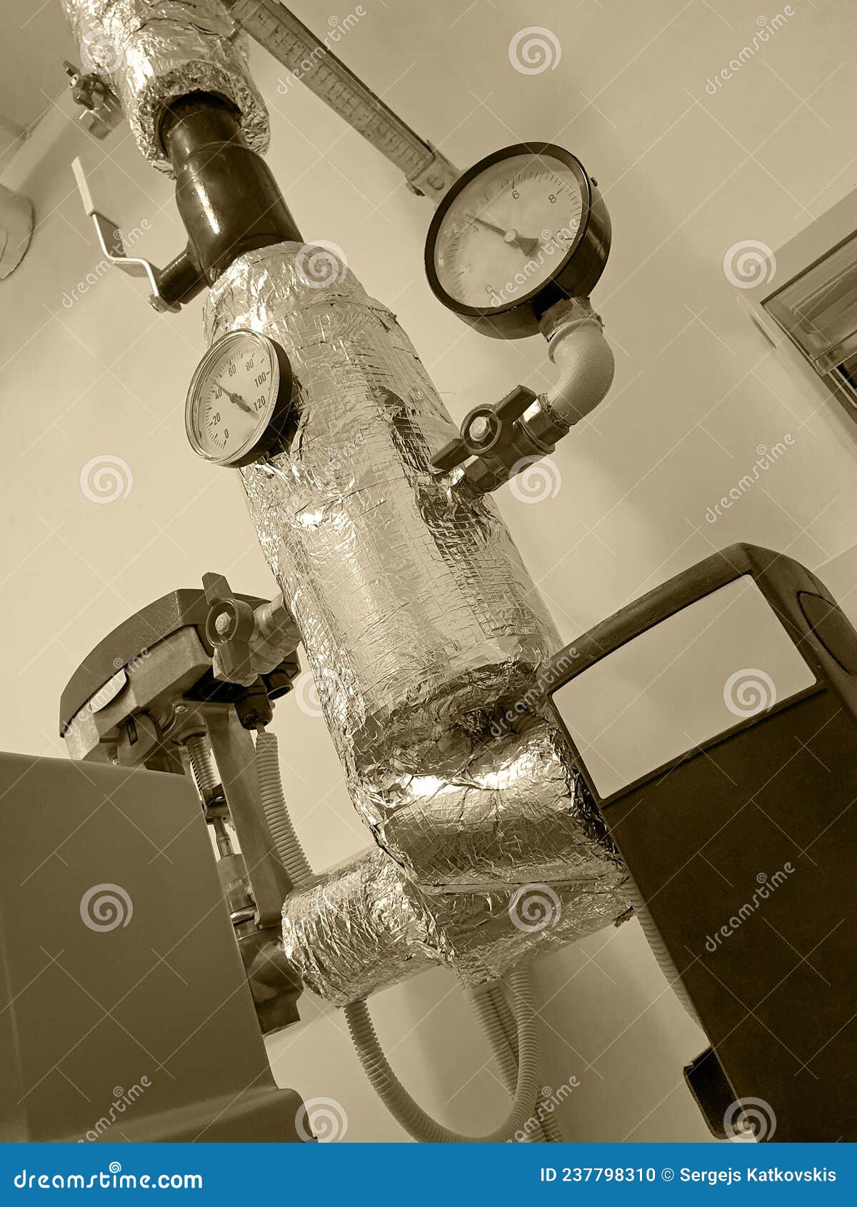 Big Manometer on the Water Pipe Stock Photo - Image of industry ...