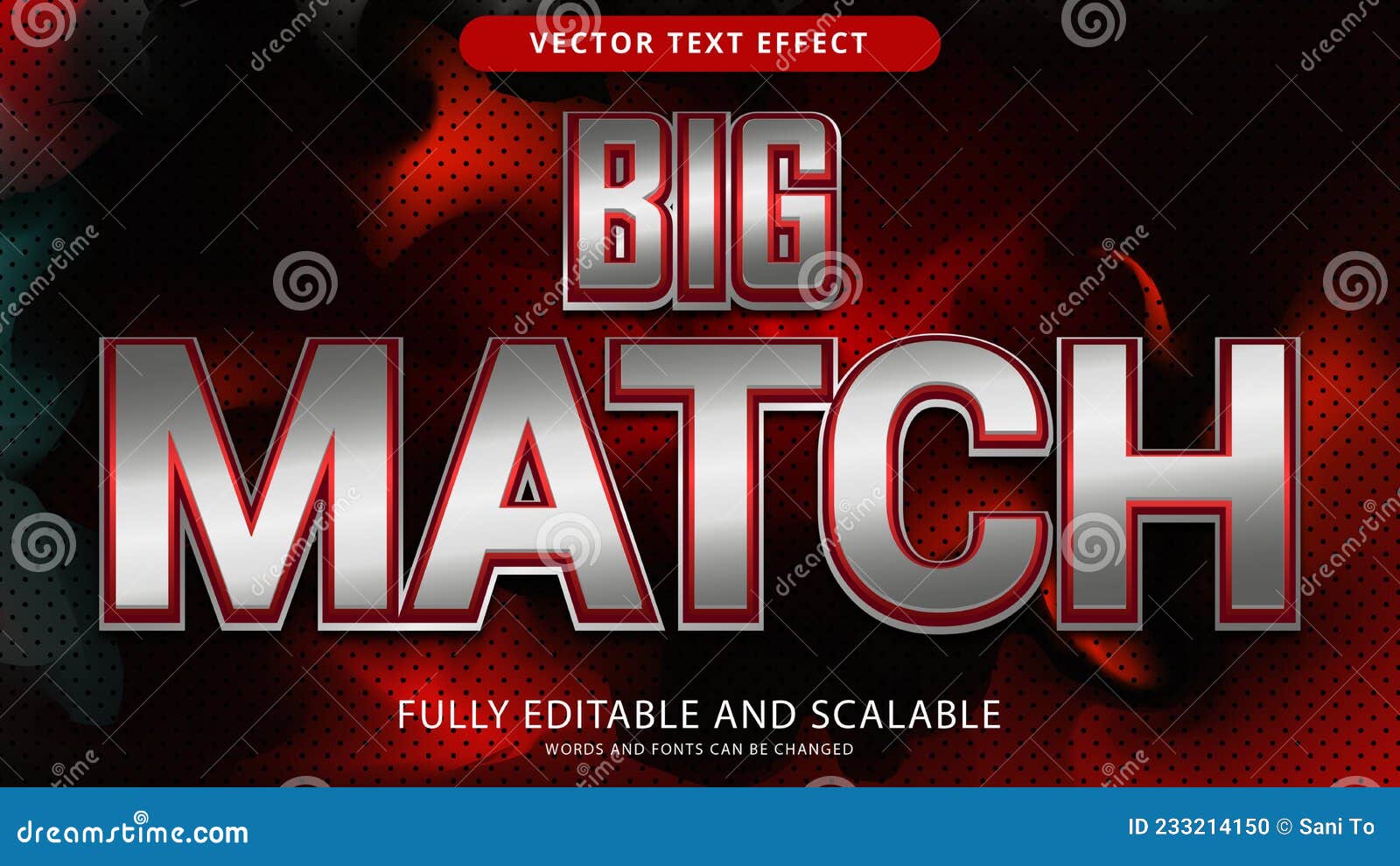 Big Match Text Effect Editable Eps File Stock Vector - Illustration of ...