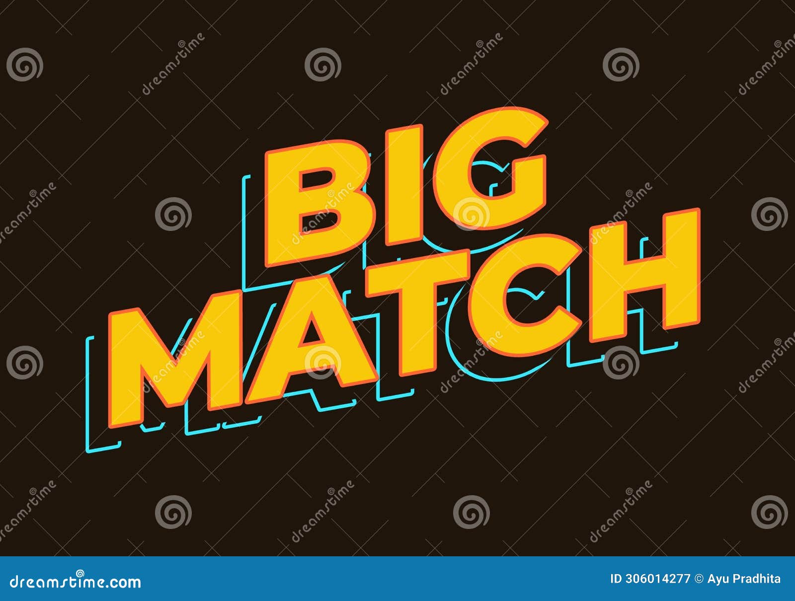 Big Match. Text Effect in Yellow Color. 3D Look Stock Vector ...