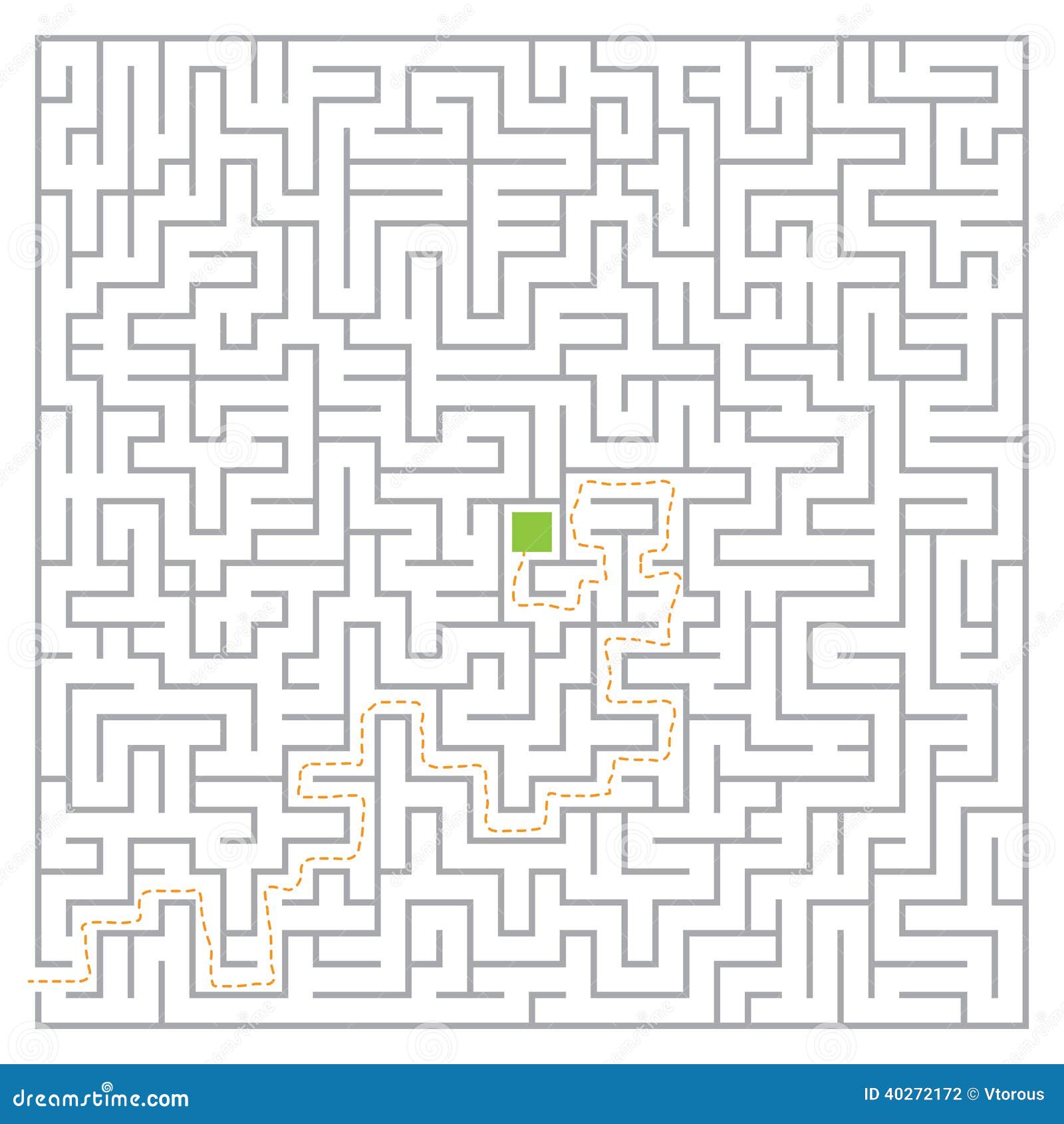 Big maze with path. stock illustration. Illustration of confusion ...
