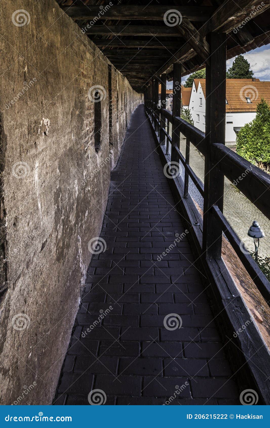 Big Medieval City Wall Around the Medieval Town Stock Photo - Image of ...