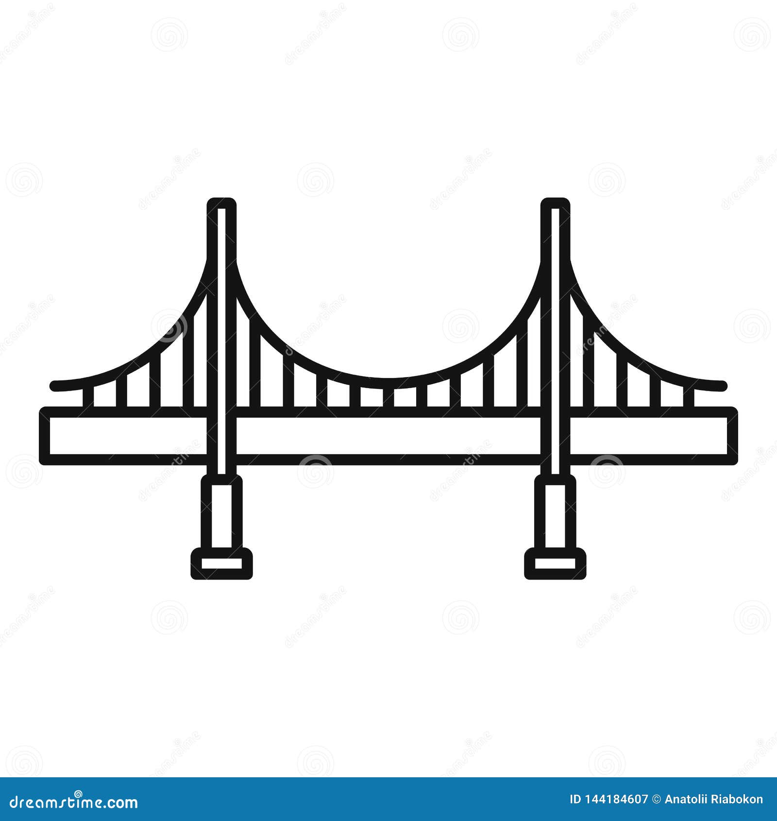 Big Metal Bridge Icon, Outline Style Stock Vector - Illustration of ...