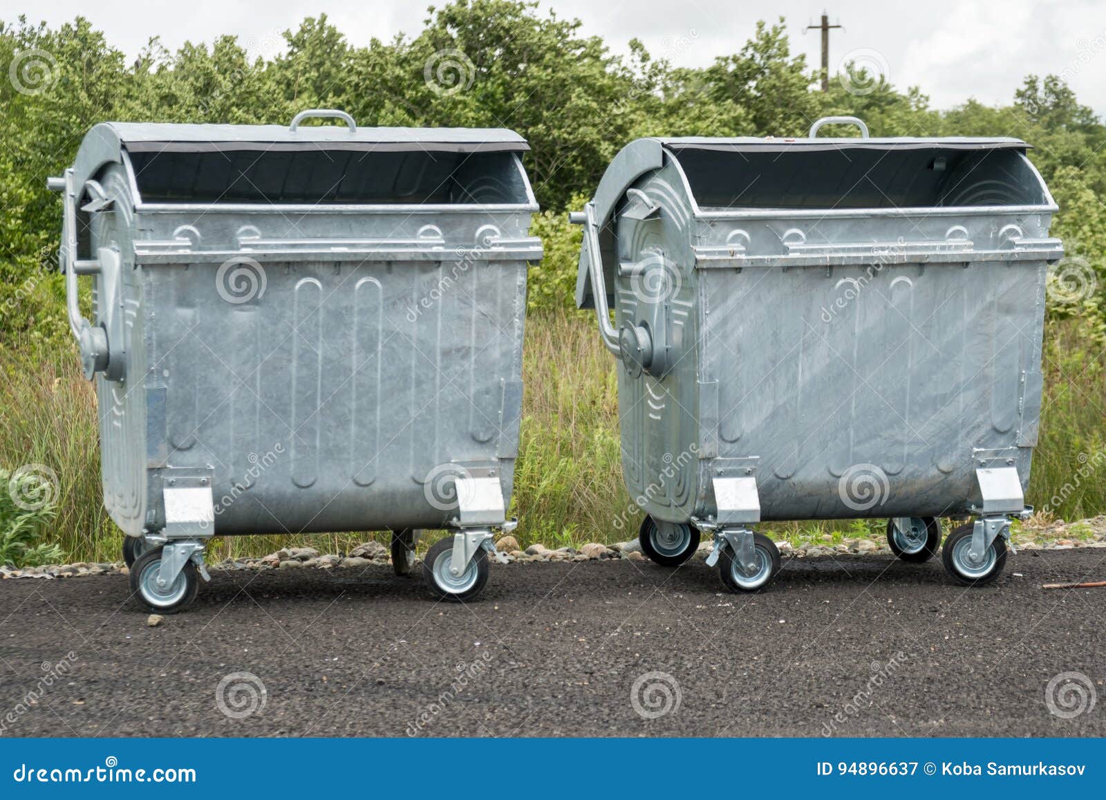 Big Metal Recycling Containers on the Street Stock Image - Image of ...