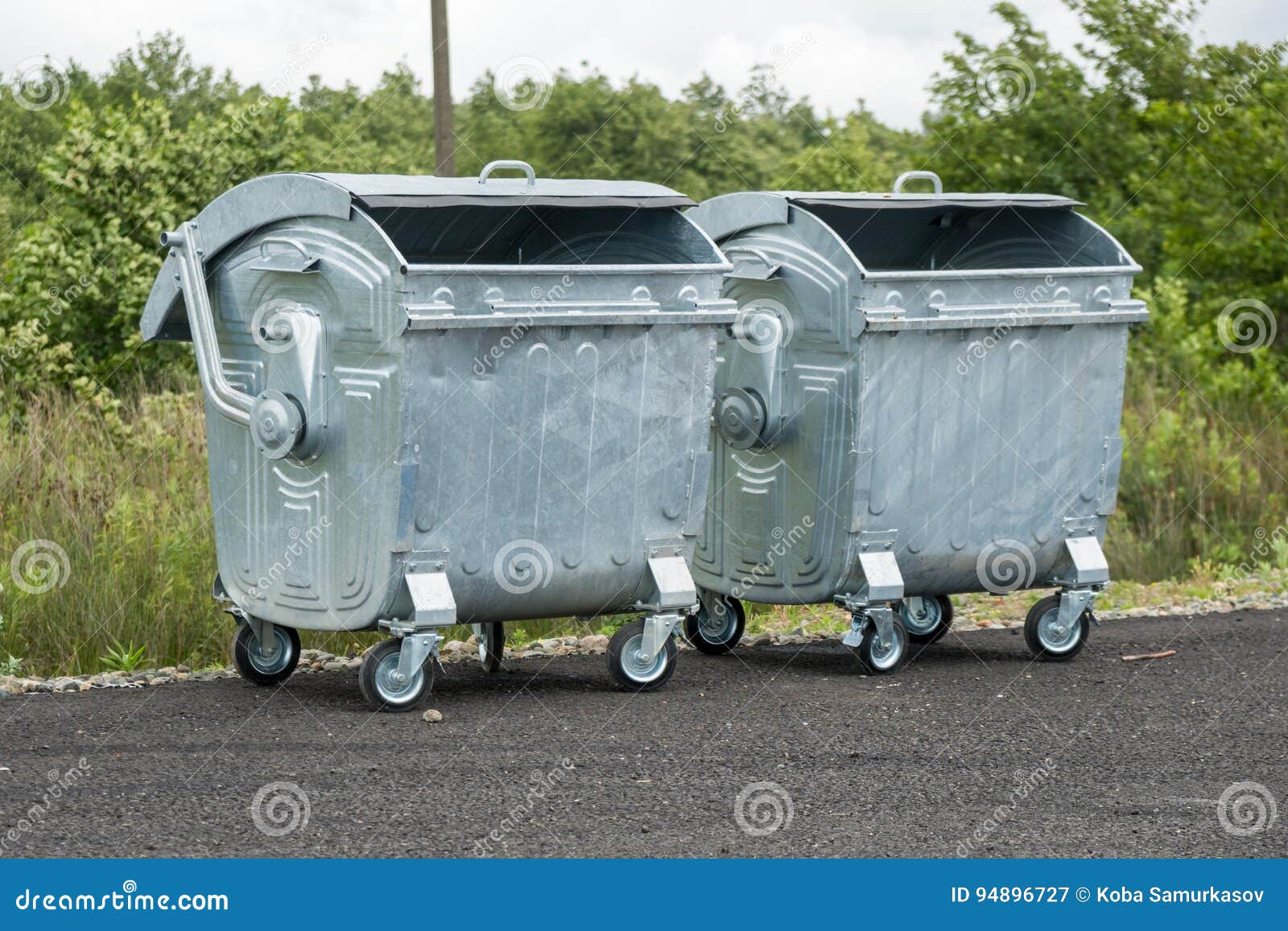 Big Metal Recycling Containers on the Street Stock Image - Image of ...