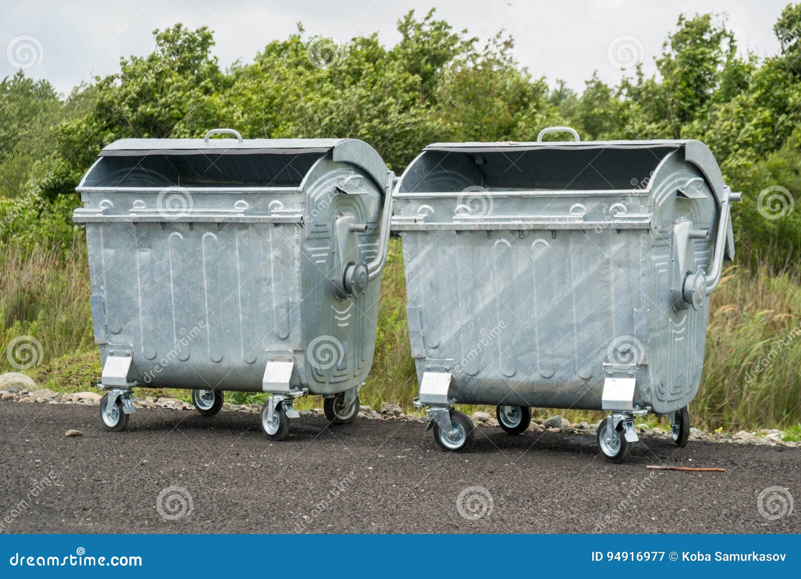 Big Metal Recycling Containers on the Street Stock Image - Image of ...