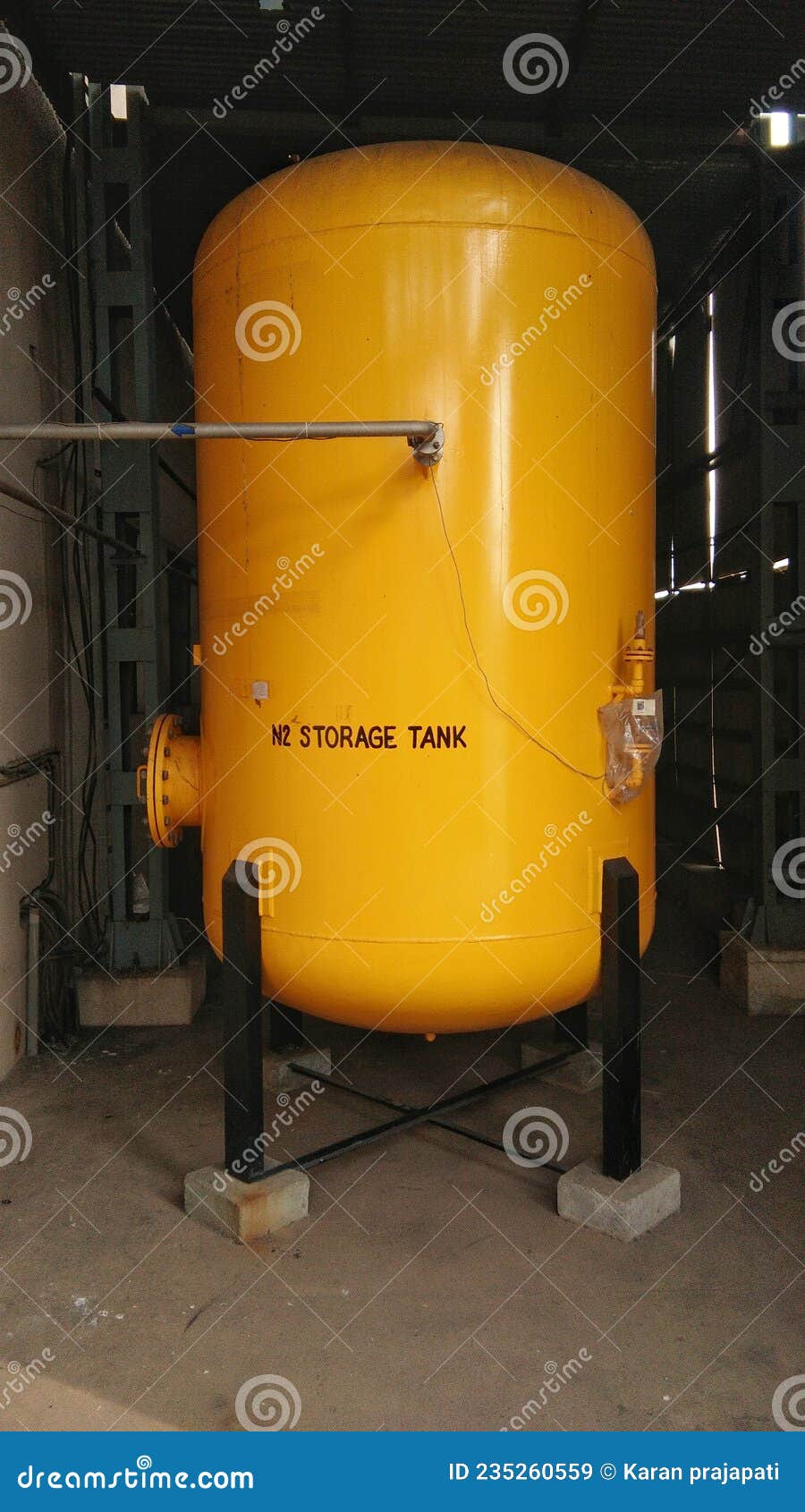 Big Metal Tank for Nitrogen Storage Stock Image - Image of architecture ...