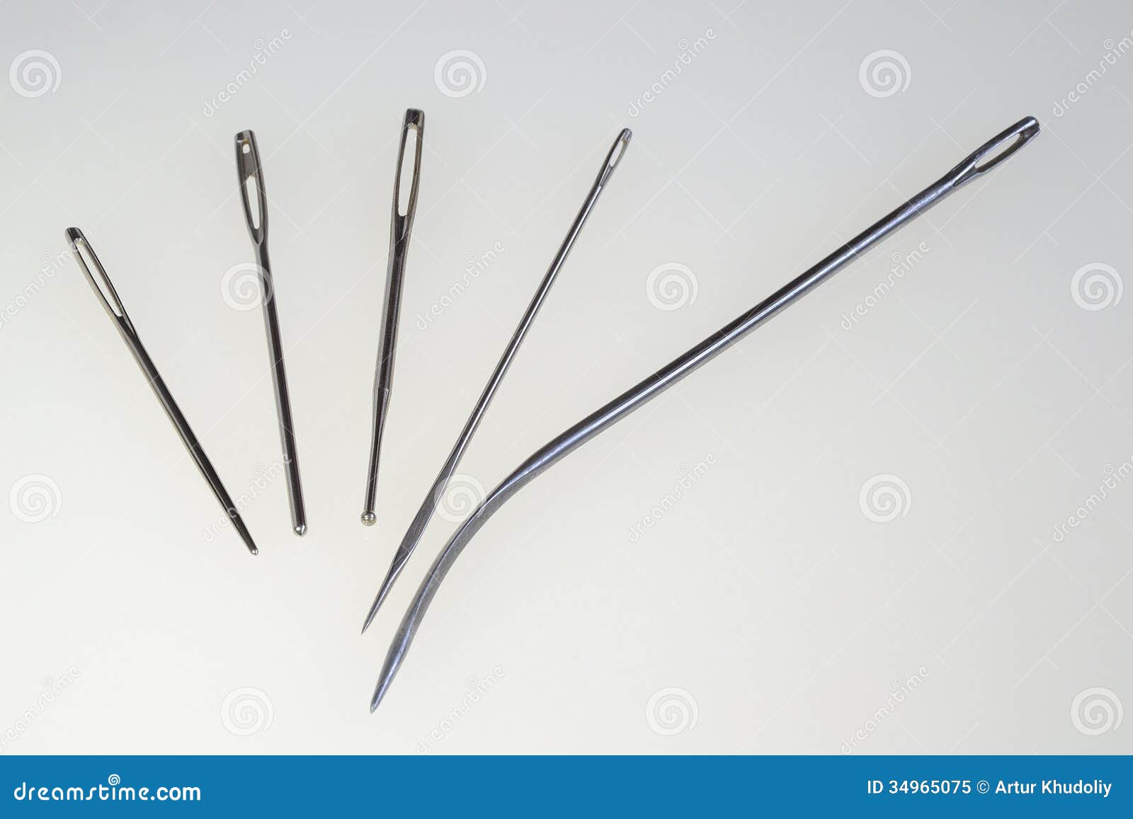 Big metallic needles stock image. Image of needle, hand - 34965075