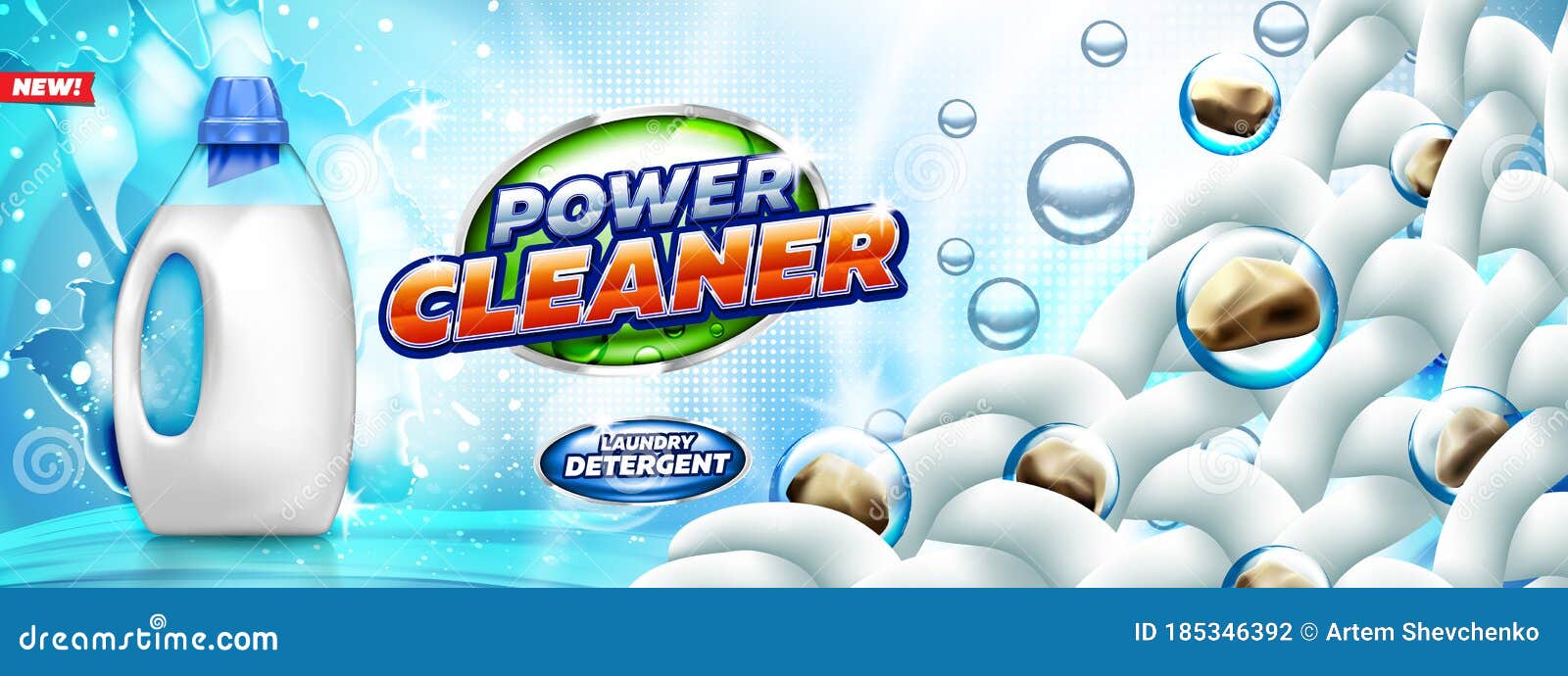 Laundry Detergent Product Packaging Design. Liquid Soap Powder Or ...