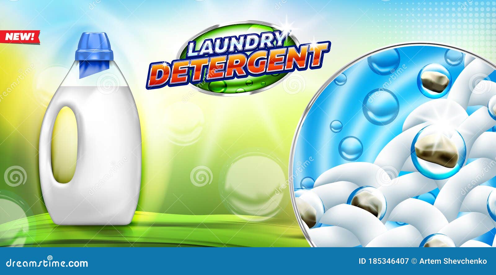 Laundry Detergent Banner Show Removal of Dirt from the Fabric. Blank ...