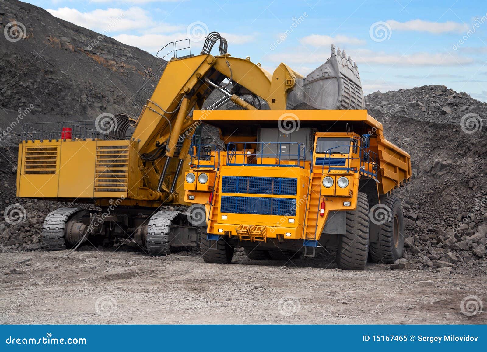 Big Mining Truck And Excavator Royalty-Free Stock Photography ...