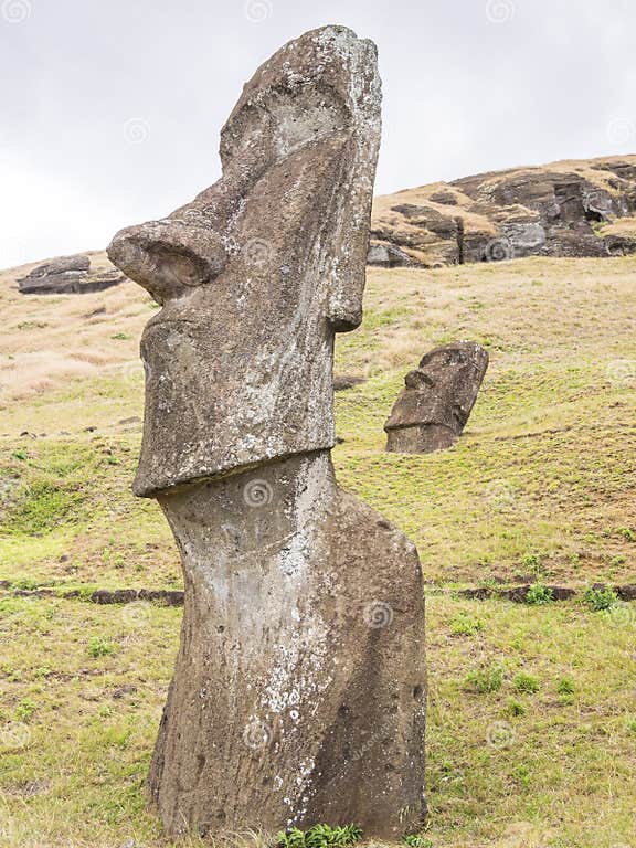 The big moai of the quarry stock photo. Image of figurehead - 85140178