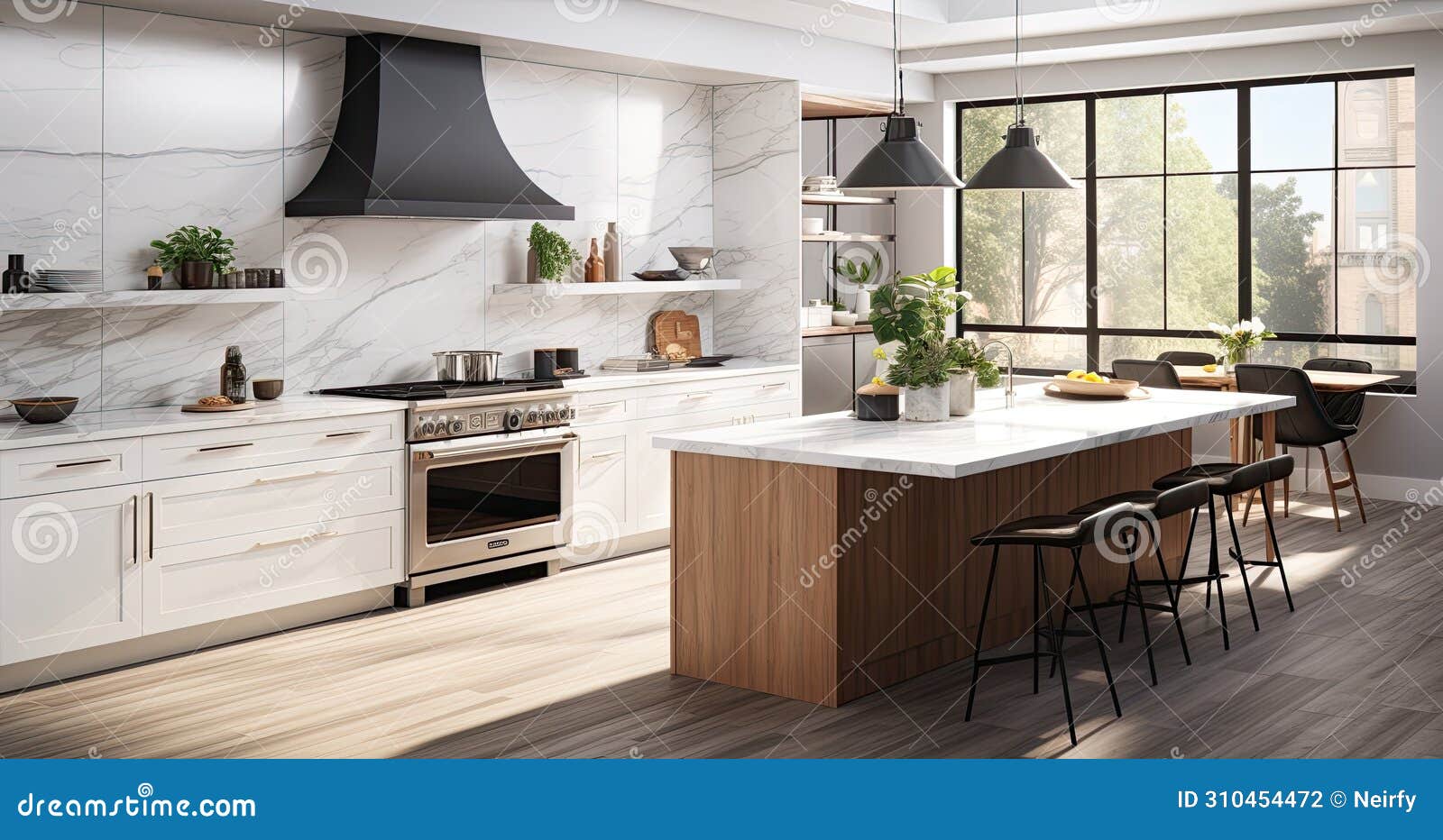 Big modern kitchen stock photo. Image of sparse, refrigerator - 310454472